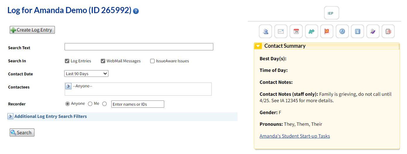 How can I create a log entry for evaluations?