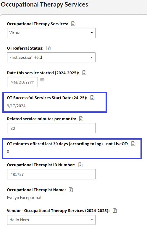 How To Update the Occupational Therapy Fields