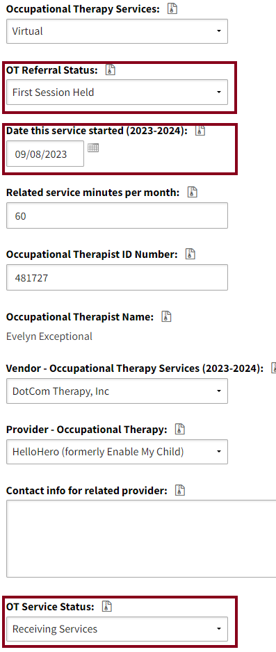 How To Update the Occupational Therapy Fields