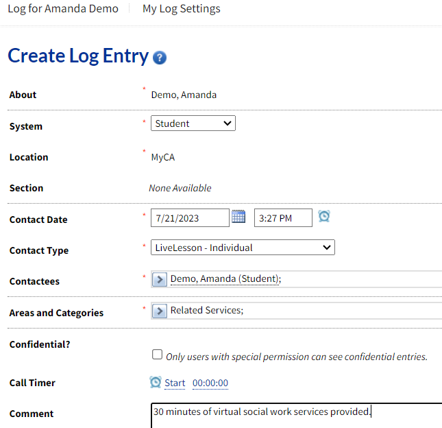 How should I log a therapy session?